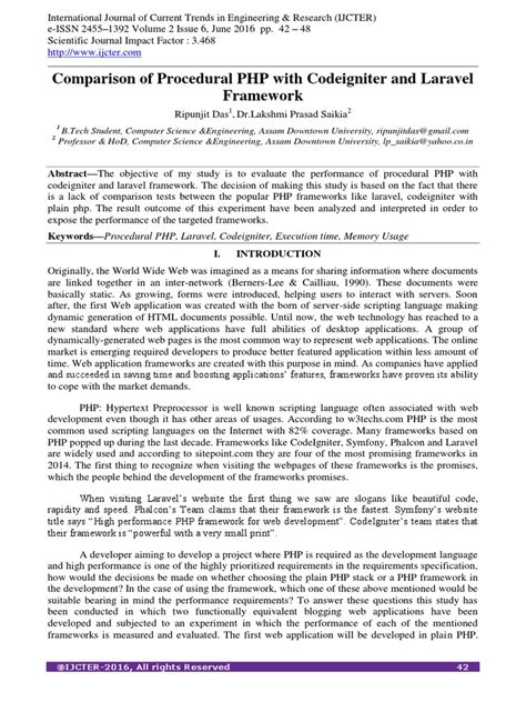 Codeigniter Vs Laravel Framework Pdf Php Web Application