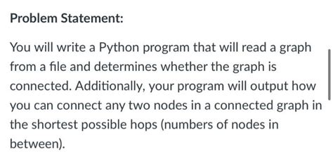 Solved Problem Statement You Will Write A Python Program Chegg