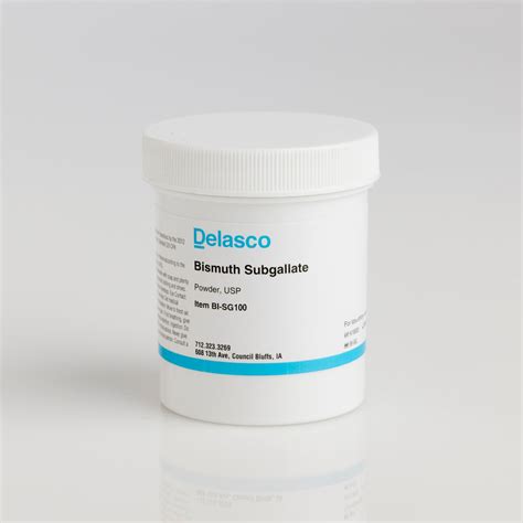 Delasco Bi Sg100 Bismuth Subgallate Powder Usp Delasco