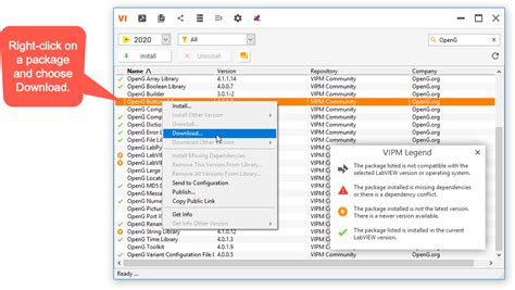 Openg Dependencies Cannot Be Found Vi Package Manager Vipm Vipm