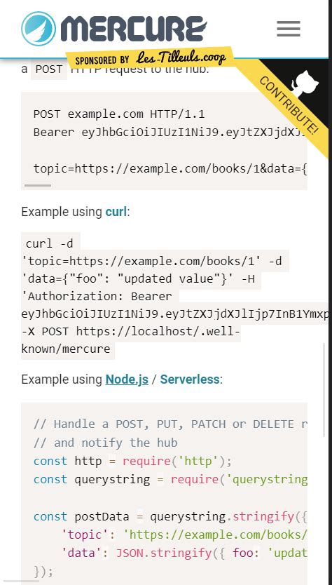 [docs] mercure rocks docs getting started page width is messed up · issue 661 · dunglas