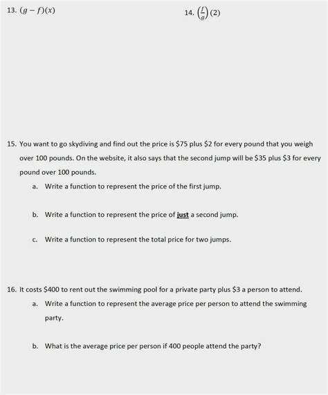 Mr Matts Math Classes Assignment Function Operations Review