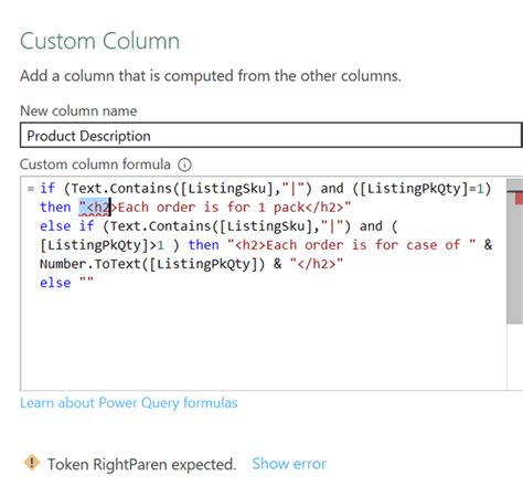 Powerquery Error Token Literal Expected Already Added Rexcel
