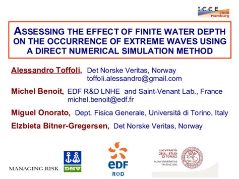 Pdf Assessing The Effect Of Finite Water Depth On The Occurrence Of