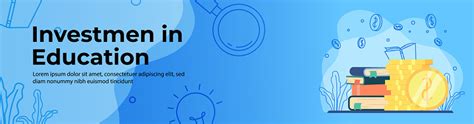 교육 웹 배너 디자인에 대한 투자 책과 동전 장식의 스택의 스택 교육 장학금 학자금 대출 개념에 대한 비용 절감 헤더 또는 푸터 배너입니다 벡터 일러스트레이션 개념에 대한