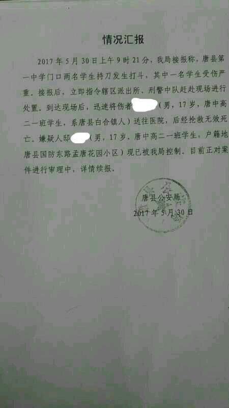 保定俩中学生打斗 17岁少年持刀砍死同学 手机凤凰网