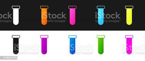 흑백 배경에서 격리된 테스트 튜브 및 플라스크 화학 실험실 테스트 아이콘을 설정합니다 실험실 유리 제품 기호 벡터 개발에 대한 스톡 벡터 아트 및 기타 이미지 Istock