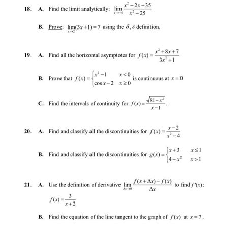 Solved 18 A Find The Limit Analytically