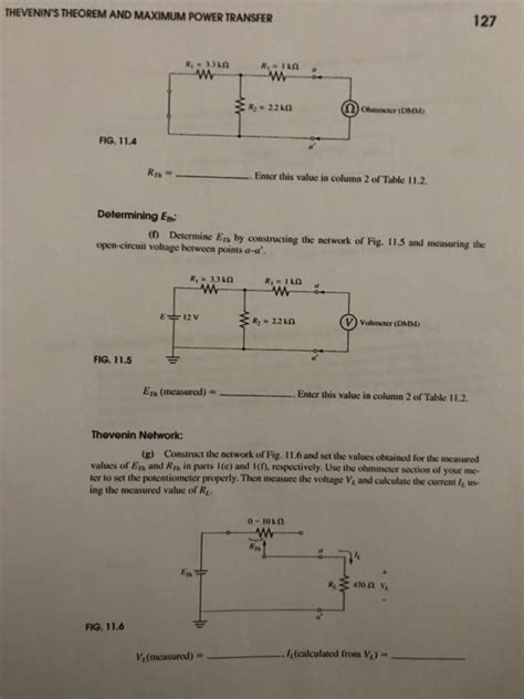 Solved Thevenins Theorem And Maximum Power Transfer 125