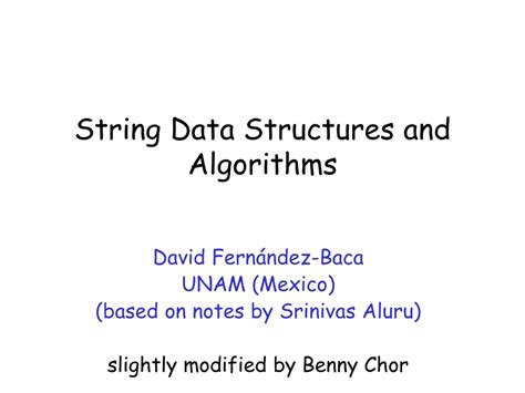 Ppt String Data Structures And Algorithms Powerpoint Presentation Free Download Id8735149