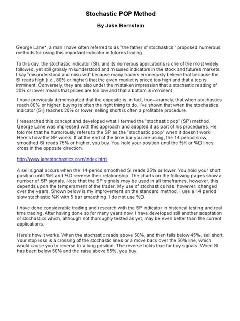 Jakebernstein Stochastic Pop Pdf Pdf Futures Contract Short Finance