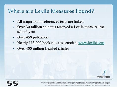 The Lexile Framework For Reading Integrating Measurement And