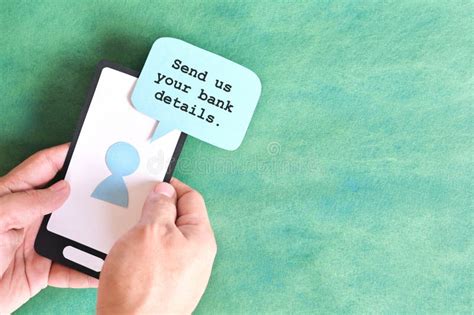 Send Credit Card Bank Details Text Message Smishing Scam Concept Hand