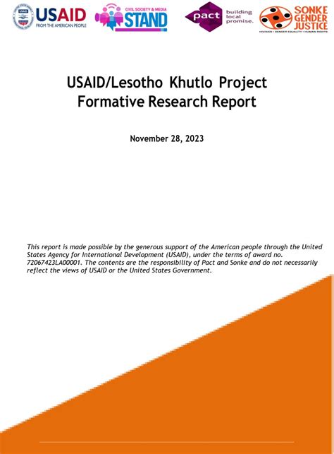 Usaid Lesotho Khutlo Project Formative Research Report Sonke Gender