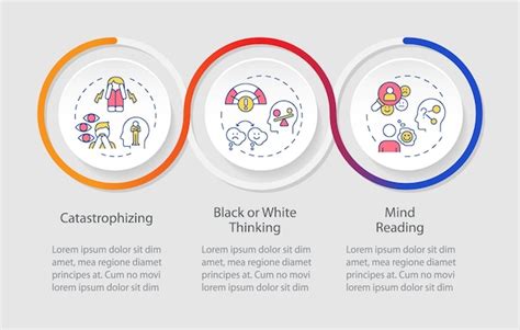 Premium Vector Types Of Cognitive Distortions Infographics Circles Sequence
