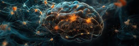 This Abstract Illustration Depicts A Human Brain Formed By Glowing