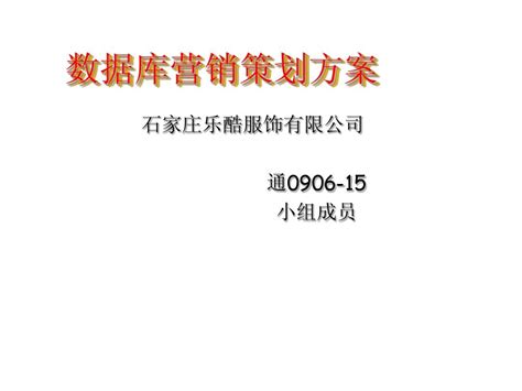 数据库营销策划方 Word文档在线阅读与下载 无忧文档