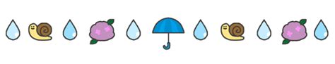 【6月】梅雨の飾りラインのイラスト素材 イラストの里