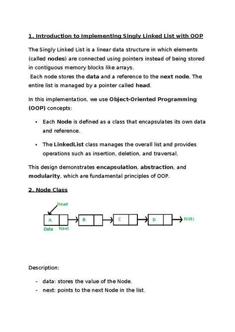 Cs101 Oop Implementation Of Singly Linked List In Java Studocu