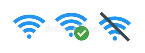 Colored Vector Icons Of Wifi Connect Disconnect And Not Available