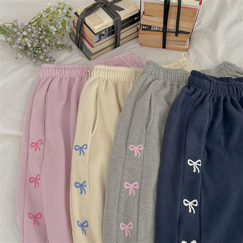 기모조거팬츠 리본바지 핑크색바지 겨울 트레이닝바지 캠핑룩