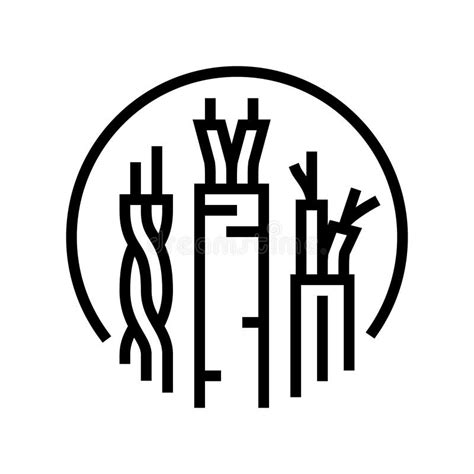 Cable Wiring Electronics Line Icon Vector Illustration Stock Illustration Illustration Of