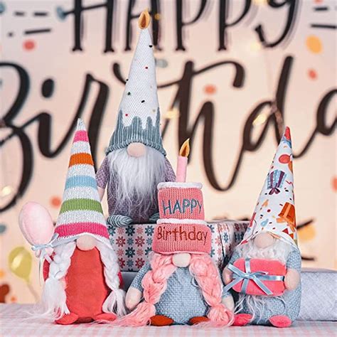 Birthday Gnome Plush Doll With Candle Hat Soft Scandinavian Swedish