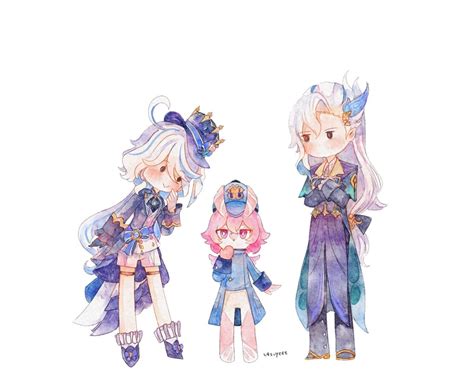 Furina Neuvillette Melusine And Blathine Genshin Impact Drawn By Utsuyeet Danbooru