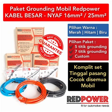 Jual Ground Wire Kit Kabel Grounding Redpower Ground Mobil Nyaf 16mm 25mm Shopee Indonesia