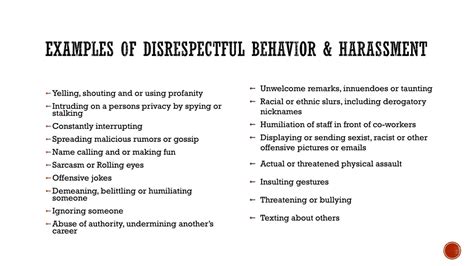 Disrespectful Behavior In The Workplace