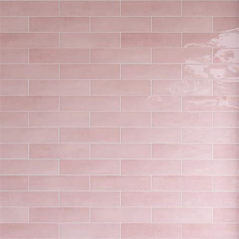 Molovo Cyra Pink 295 In X 1181 In Polished Ceramic Subway Wall Tile