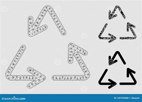 Recycle Vector Mesh 2d Model And Triangle Mosaic Icon Stock Vector Illustration Of Graphic