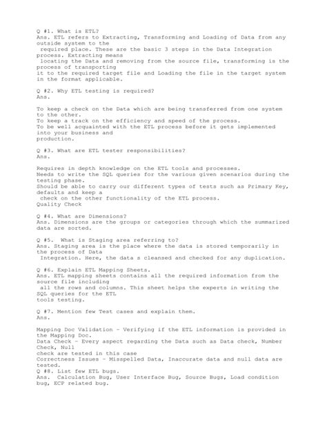 Etl Testing Interview Questions And Answers