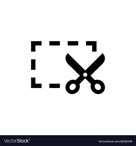 Scissors With Cut Lines Flat Icon Royalty Free Vector Image