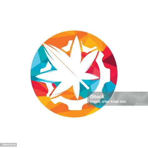 기어 와 대마초 벡터 로고 디자인 칸 나비 디올 산업 회사 로고 개념 건강관리와 의술에 대한 스톡 벡터 아트 및 기타 이미지