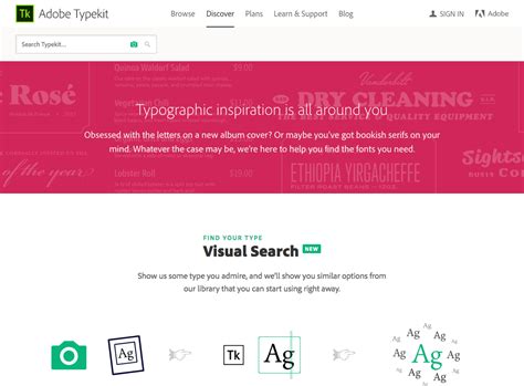 the typekit blog now in early access visual search on typekit