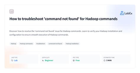 how to troubleshoot command not found for hadoop commands labex