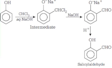 In Presence Of Naoh Phenol React With Chcl 3 To Form O Hydroxy Benzaldehyde This Reaction Is