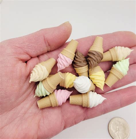 Miniature Soft Serve Ice Cream Cones Tiny Food Props 16 Scale Etsy