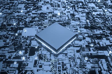 3d 렌더링 회로 기판 및 Cpu 칩 0명에 대한 스톡 사진 및 기타 이미지 0명 3차원 형태 Cpu Istock