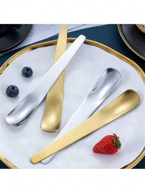 Coffee Dessert Golden Small Flat Spoon Stainless Shein Nederland