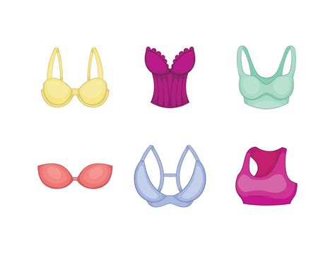 Bra Icon Set Cartoon Style 8674121 Vector Art At Vecteezy