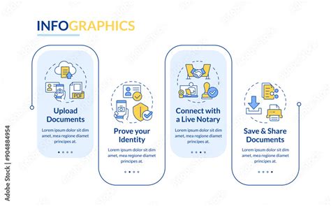 online notarization rectangle infographic vector public notary person