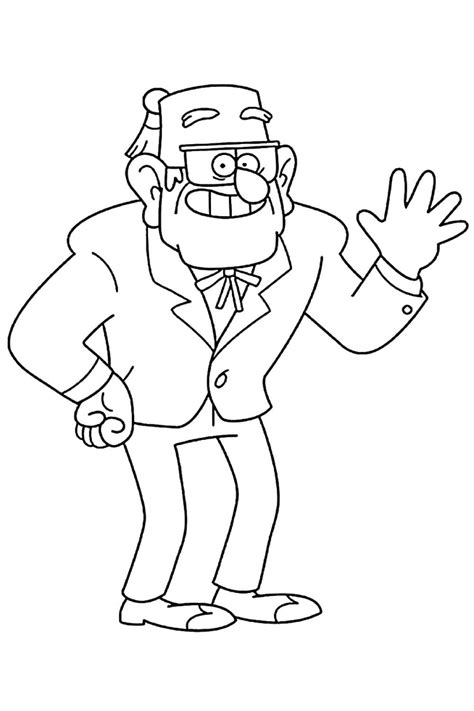 Stan Pines Gravity Falls Coloring Page Download Print Or Color