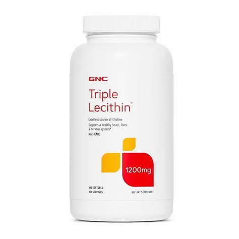Gnc Triple Lecithin 1200mg 360 Soft Capsule ความเข้มข้นสูง เลซิตินถั่ว
