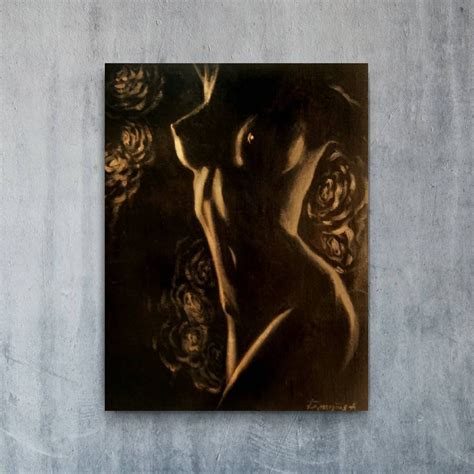 Minimalistic Nude Painting Sexy Wall Art On Stretched Canvas Etsy