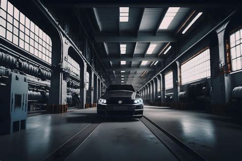Premium Ai Image Automation Aumobile Factory Concept Robot Assembly Line In Car Manufacturing