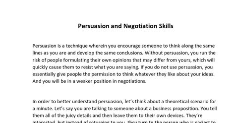 Persuasion And Negotiation Skills Dochub