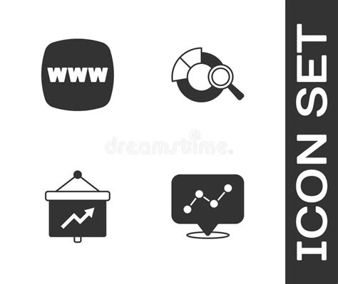 Set Graph Chart Infographic Website Template Board With And Search