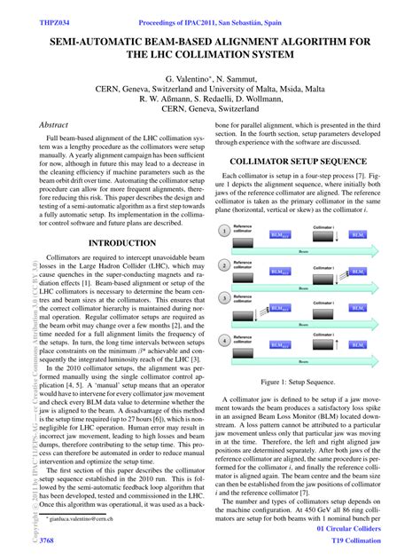 Pdf Semi Automatic Beam Based Alignment Algorithm For The Lhc